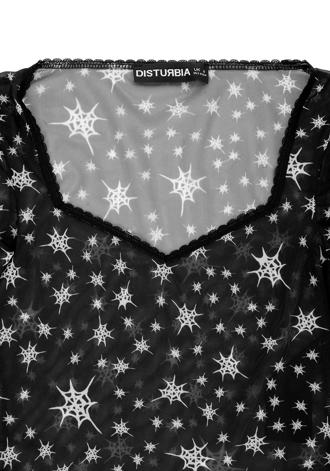 ENSNARE LACE TRIM MESH TOP – Disturbia